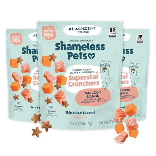 Shameless Pets Crunchy Cat Treats - Kitty Treats with Skin & Coat ...
