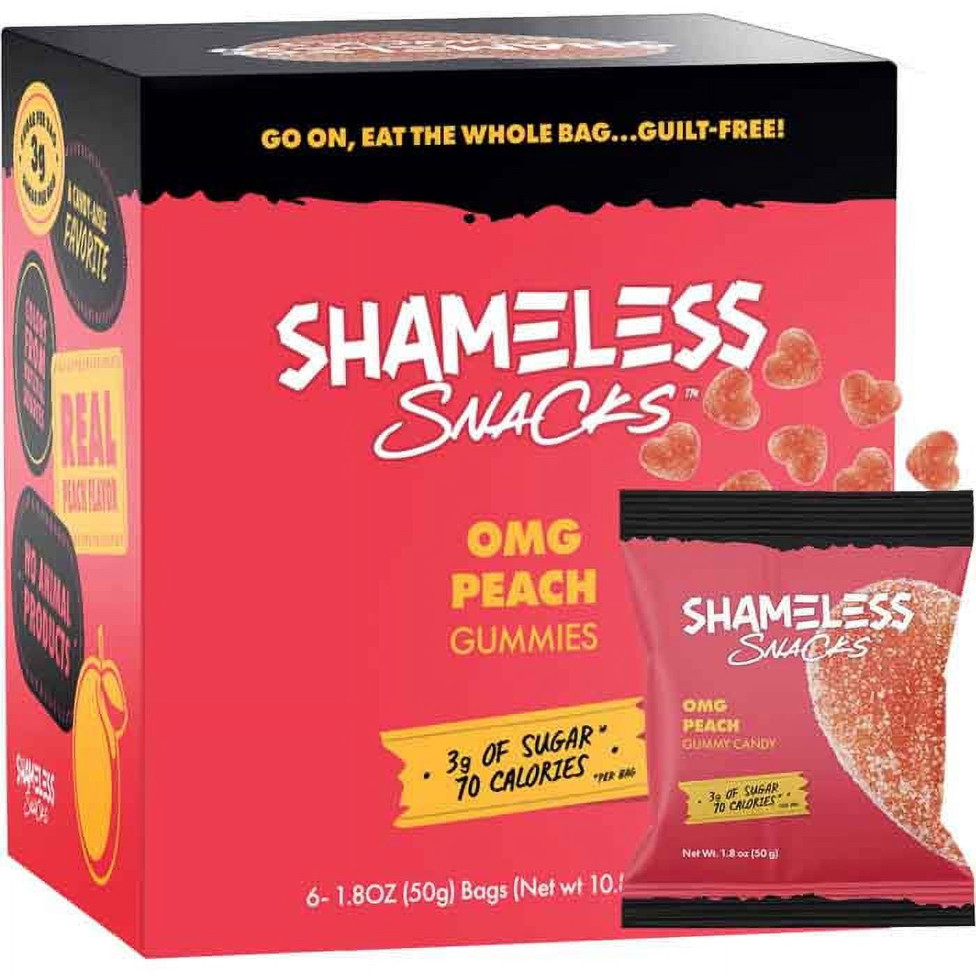 Shameless Snacks - Gummies Sour Peach, 1.8oz | Pack of 6 - Walmart ...