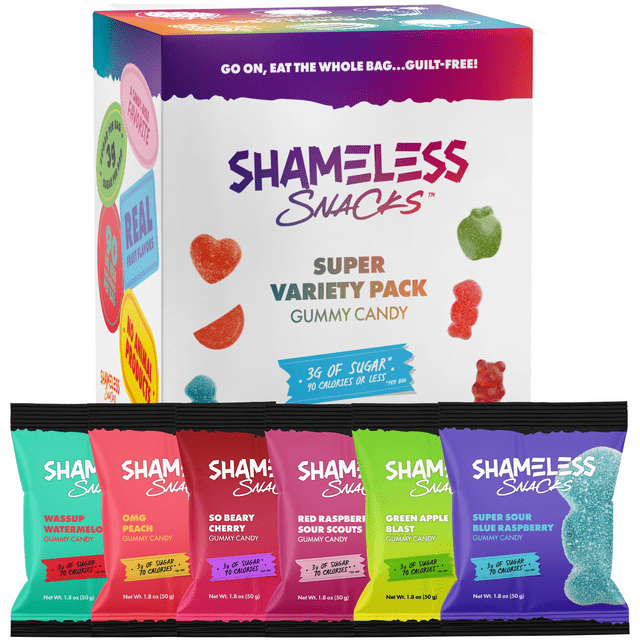 Shameless Snacks - Vegan Keto Gummies, Low Calorie, Gluten Free - 6 ...