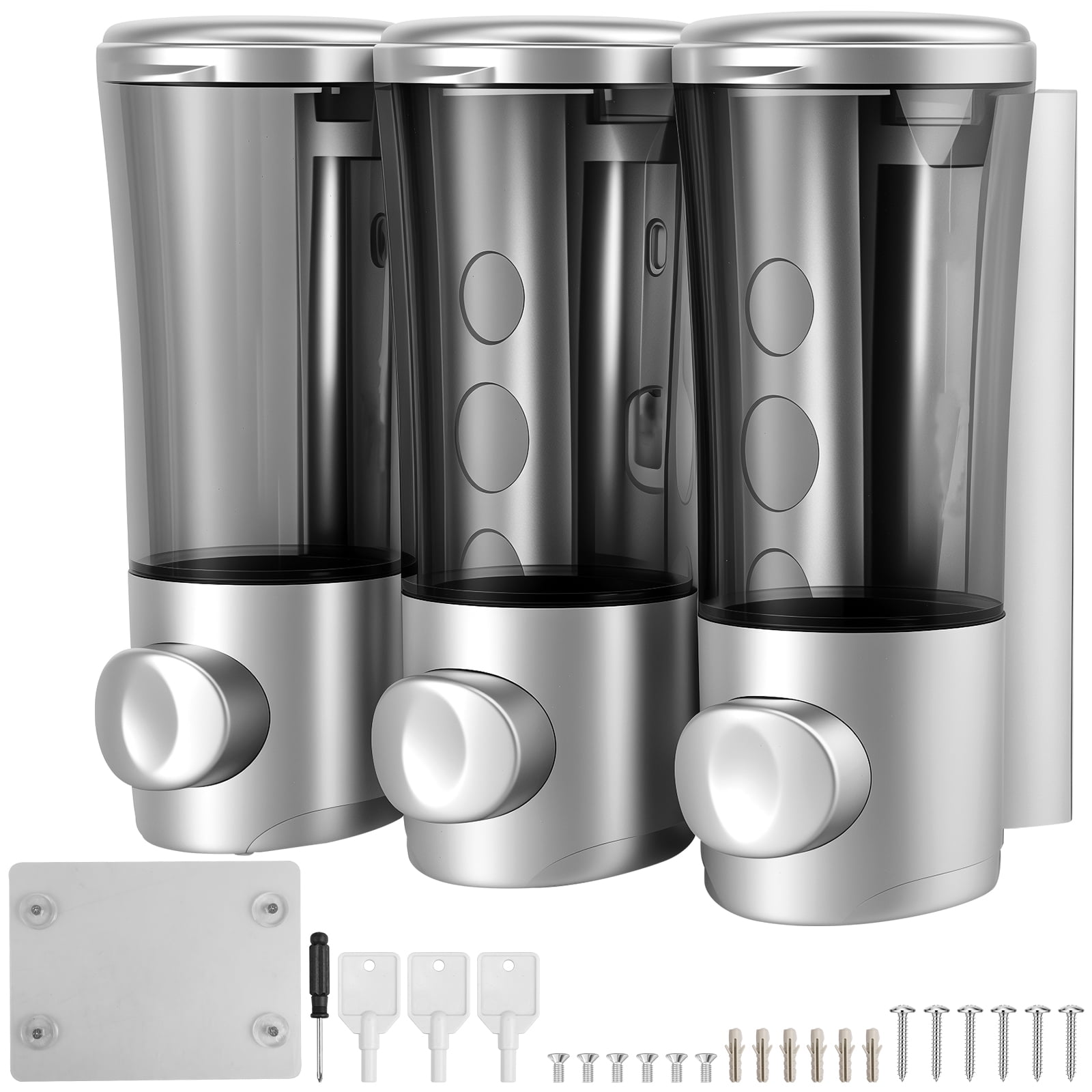 Shampoo Conditioner Body Wash Dispenser No Drill Shower Soap Dispenser ...