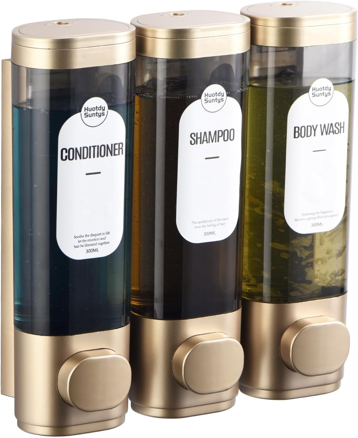 Shampoo and Conditioner Dispenser, Refillabe Shower Soap Dispensers 3 ...