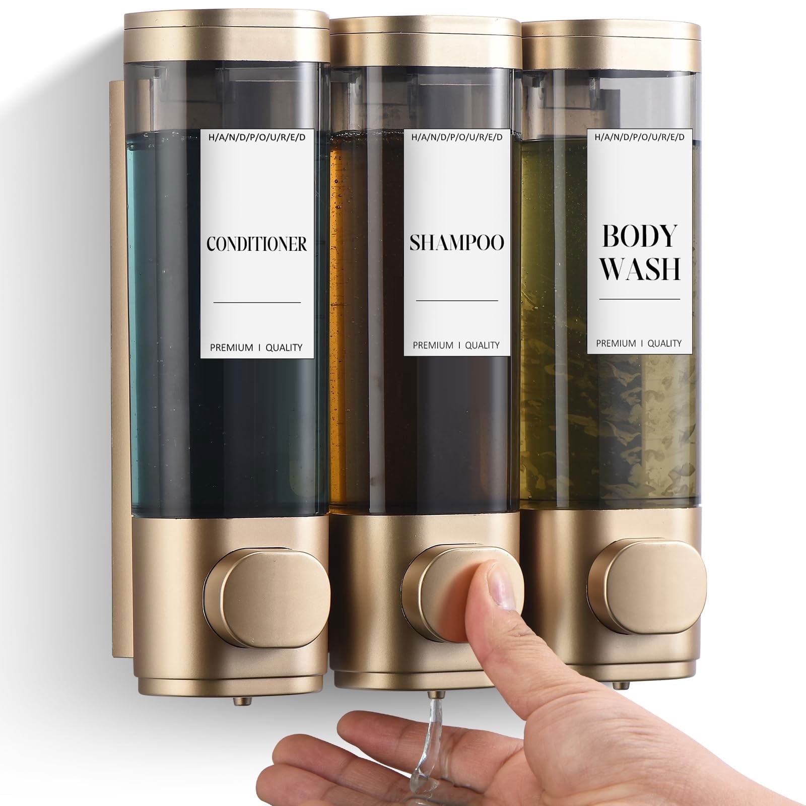 Shampoo and Conditioner Dispenser，Refillabe Shower Soap Dispensers 3 ...