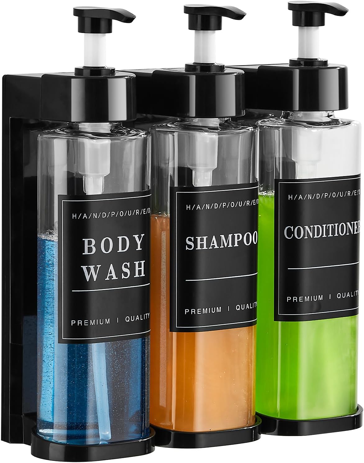 Shampoo and Conditioner Dispenser,Unisense Shower Dispenser 3 Chamber ...