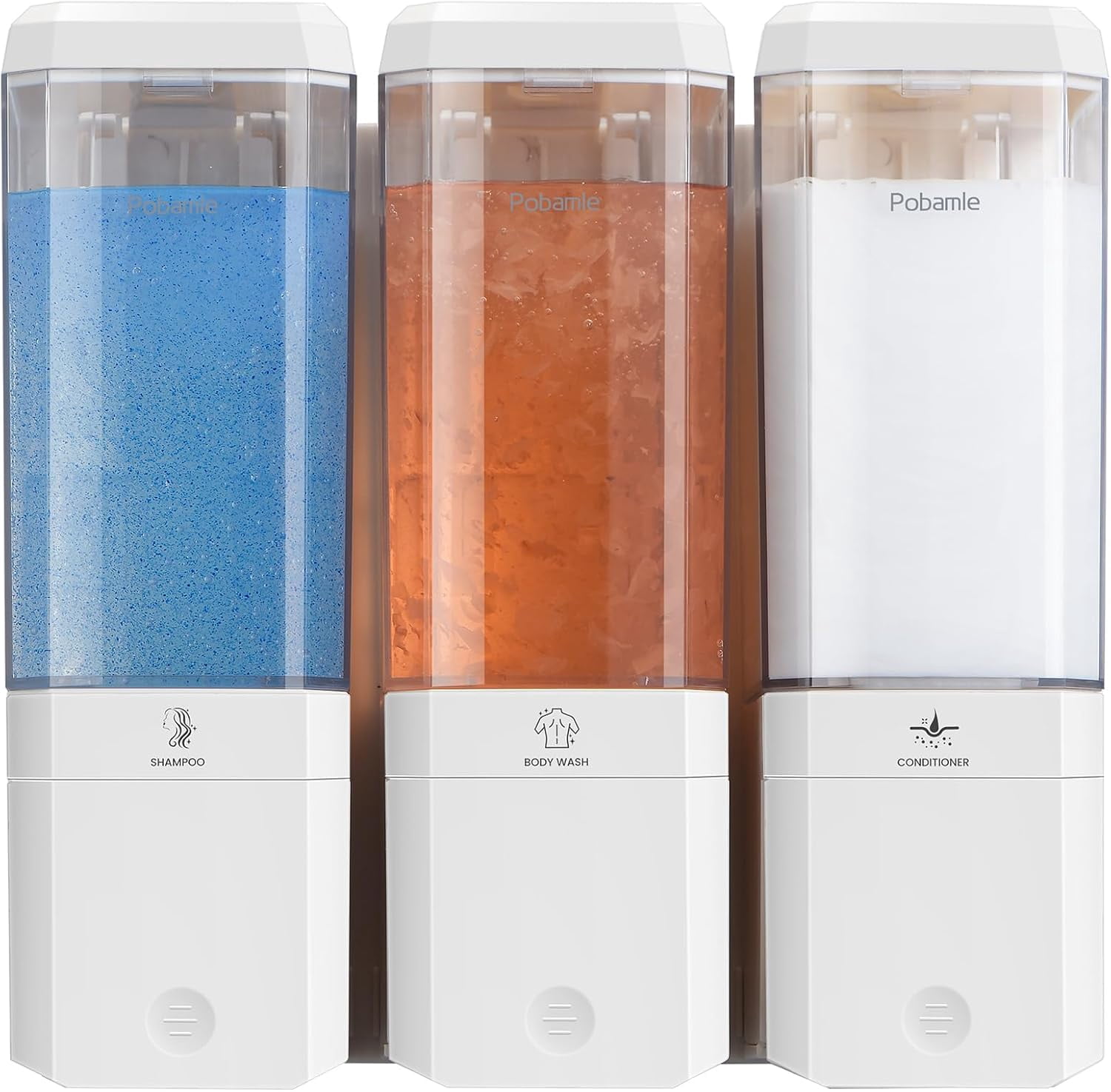 Shampoo and Conditioner Dispenser Wall Mounted, Shower Soap Dispenser ...