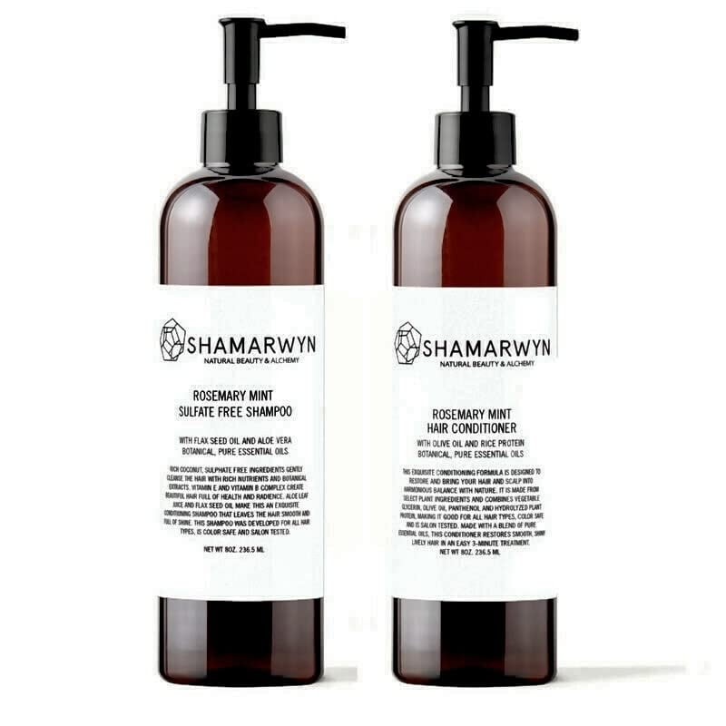 Shampoo & Conditioner Set, Rosemary Mint Blend, Sulfate Free, Natural ...