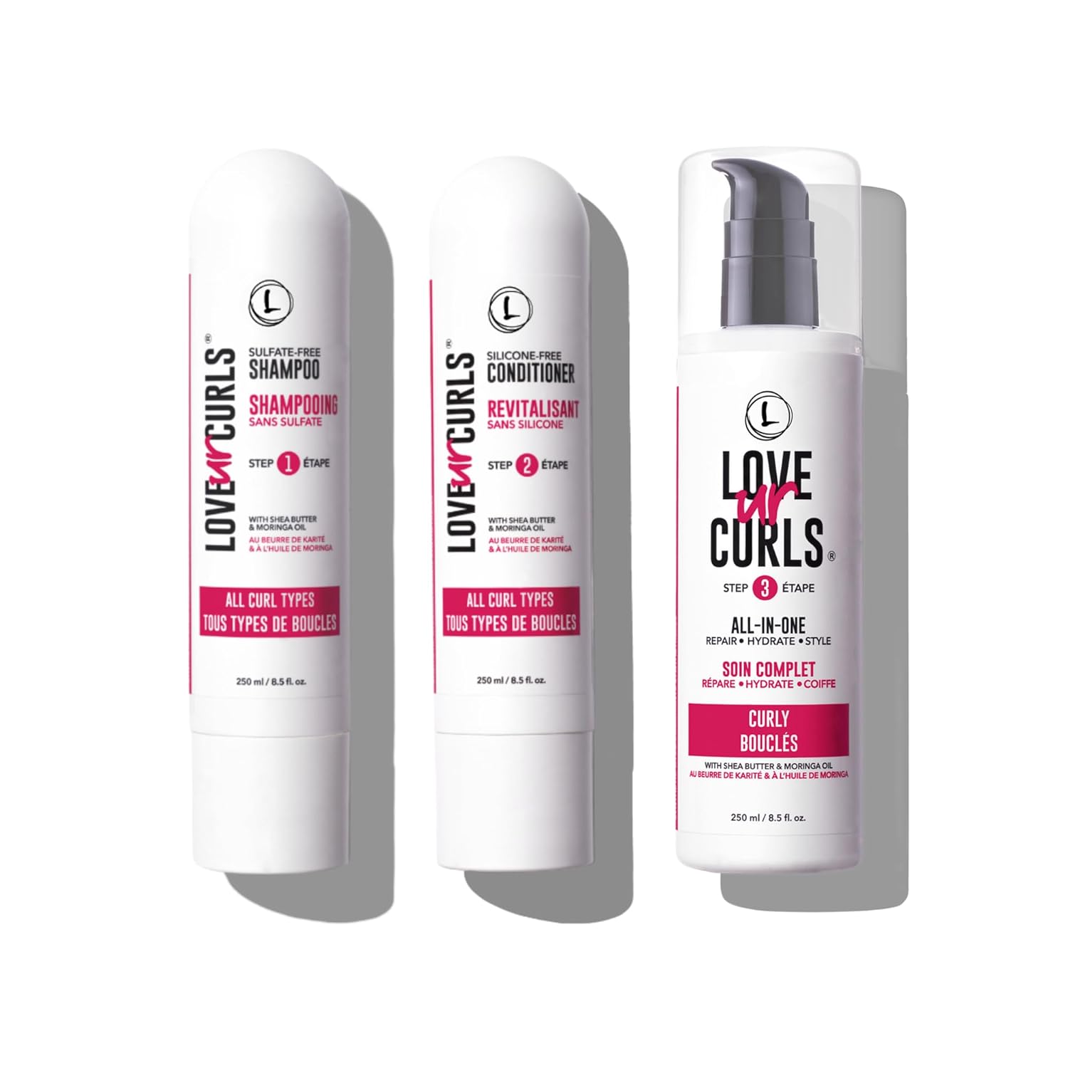 Shampoo & Conditioner Set with All in One Curl Cream Styler for Curly ...