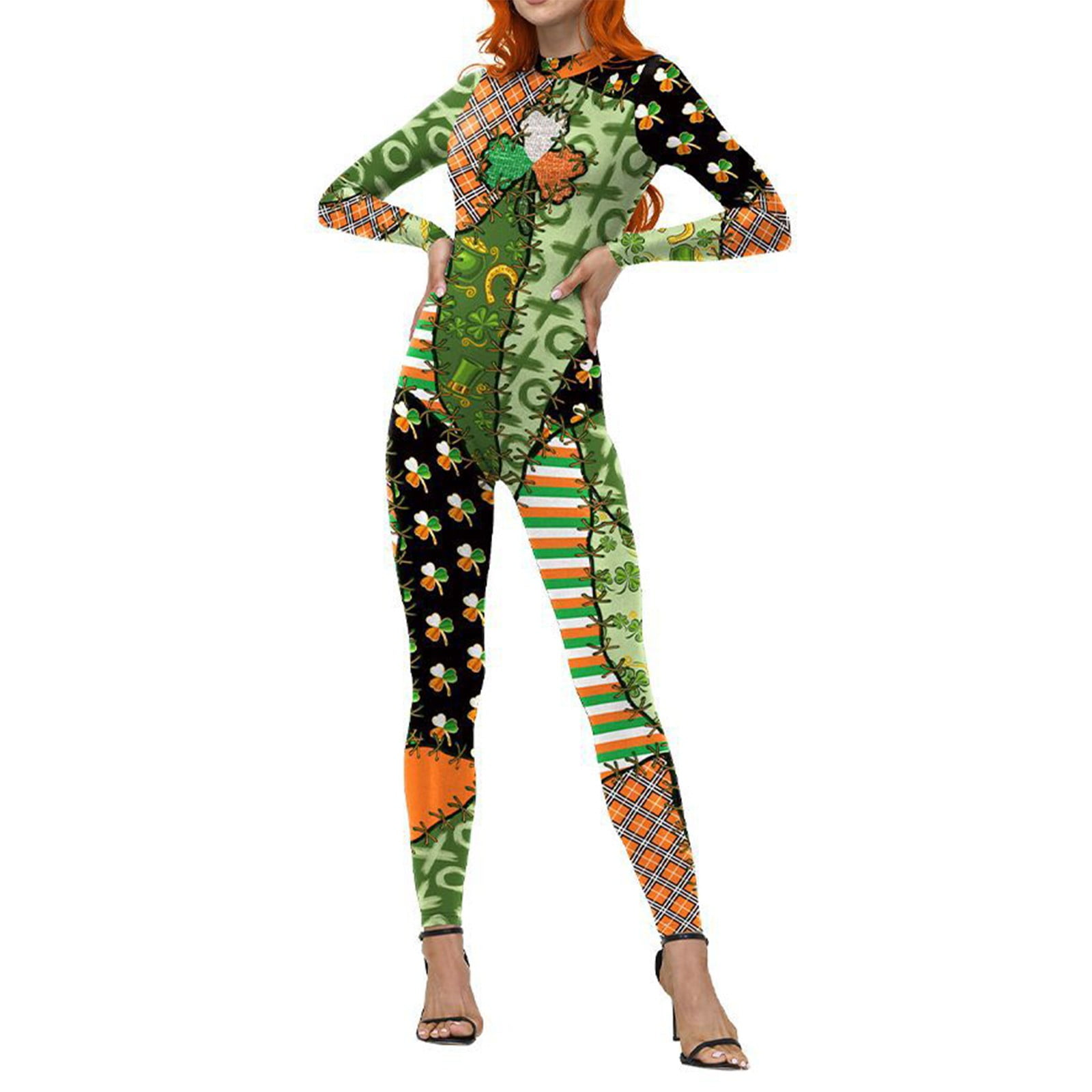 Shamrock Bodysuit Women,St Patricks Day Overalls for Women,St Patty's ...