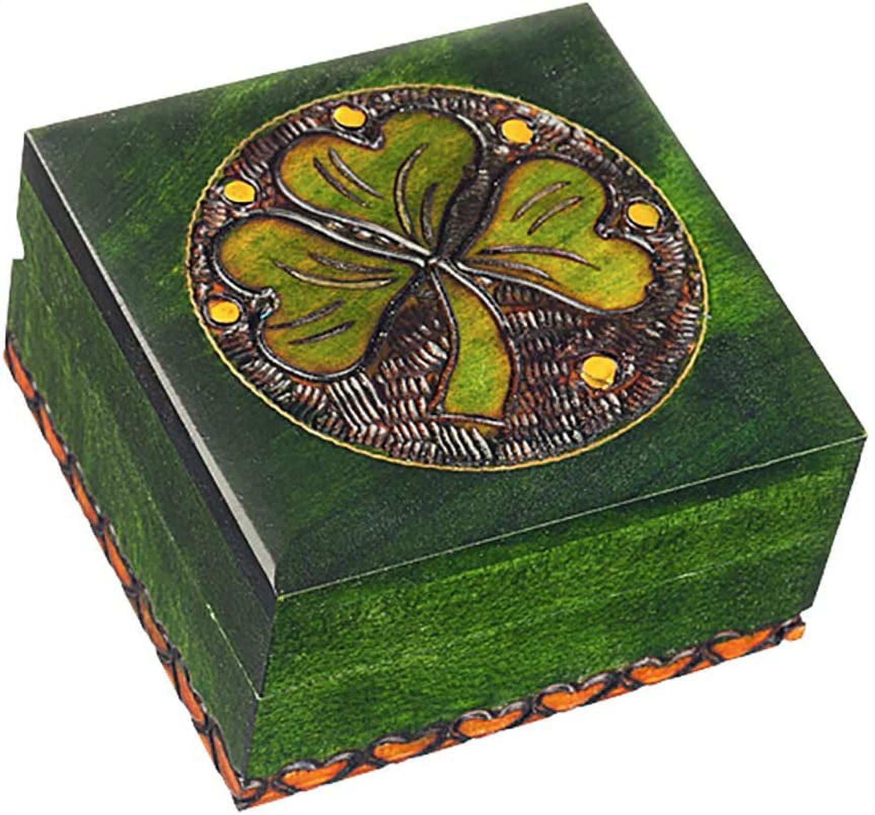 Shamrock Box Shamrock Box Handmade Linden Wood Celtic Keepsake Jewelry ...