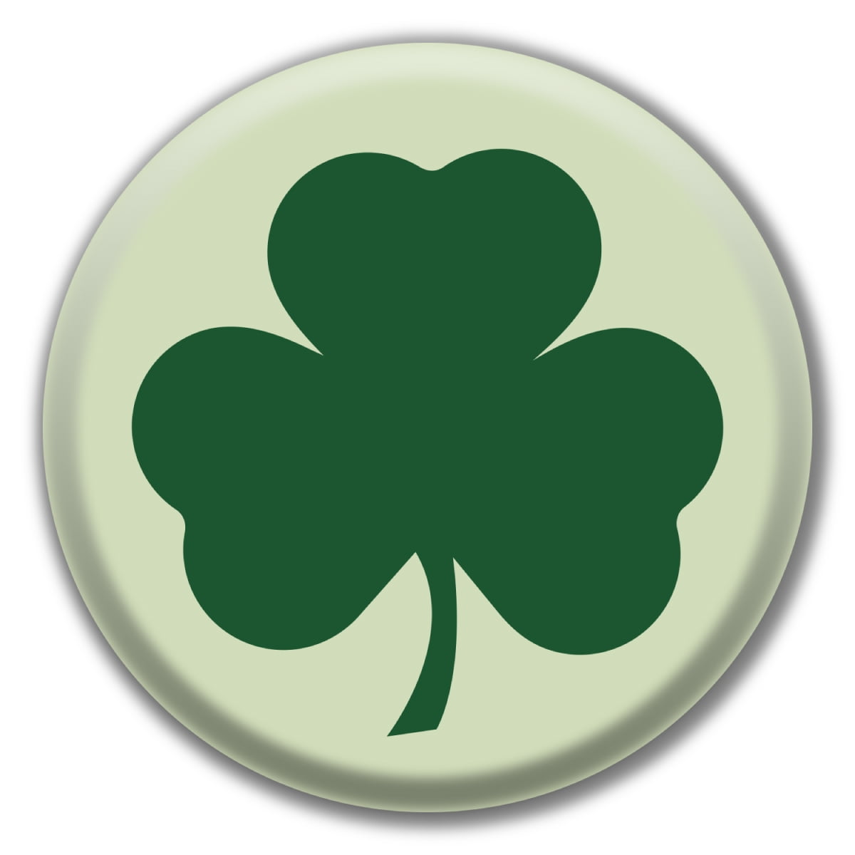 Shamrock Circle Button with Pin Back - Walmart.com