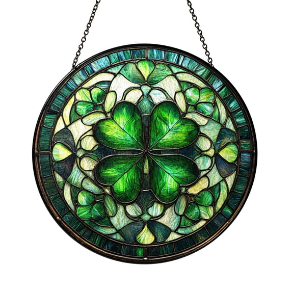 Shamrock Clover Stained Glass Suncatcher, Christmas Gifts for Nature ...
