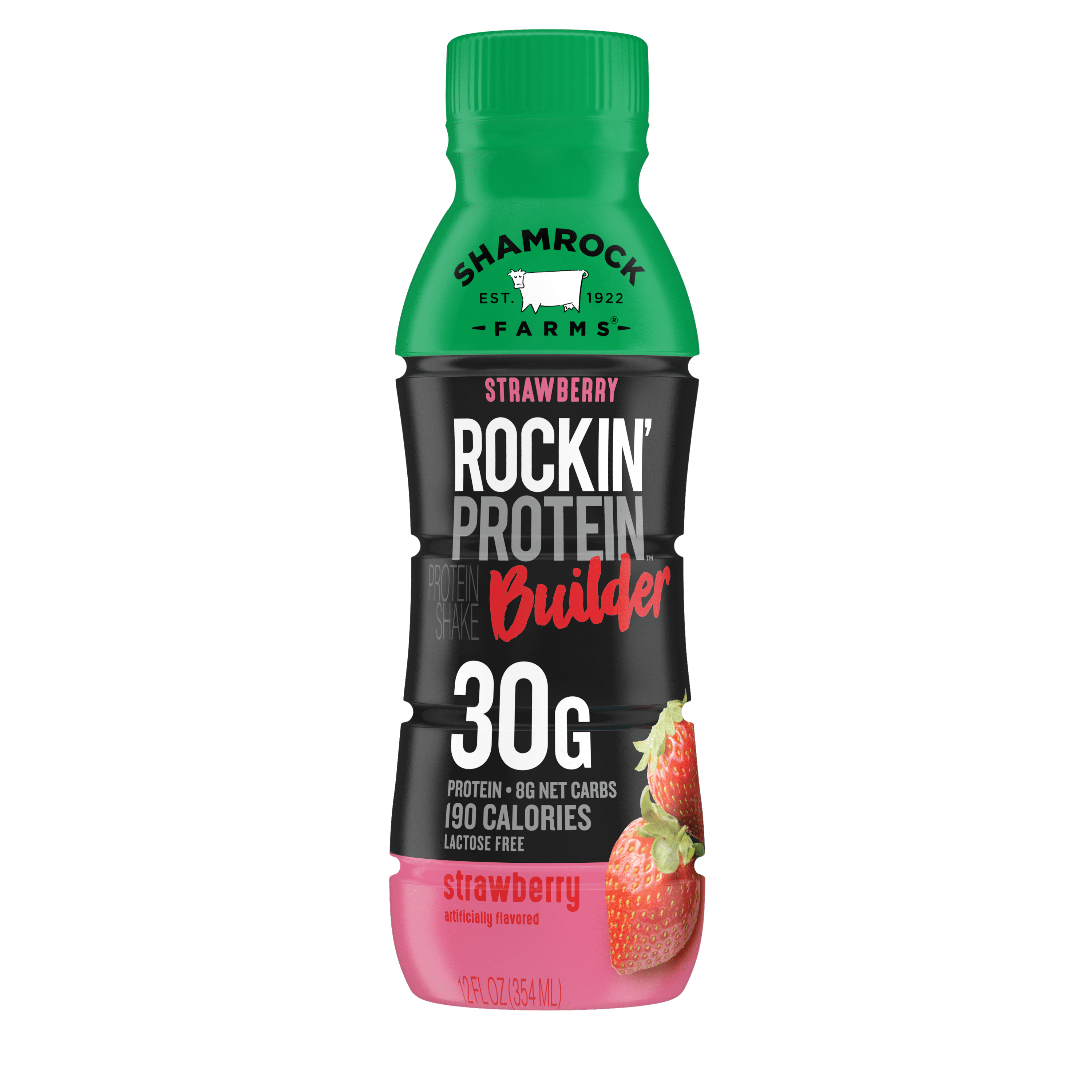 Shamrock Farms Lactose Free, Rockin' Protein Builder Strawberry, 12 fl ...