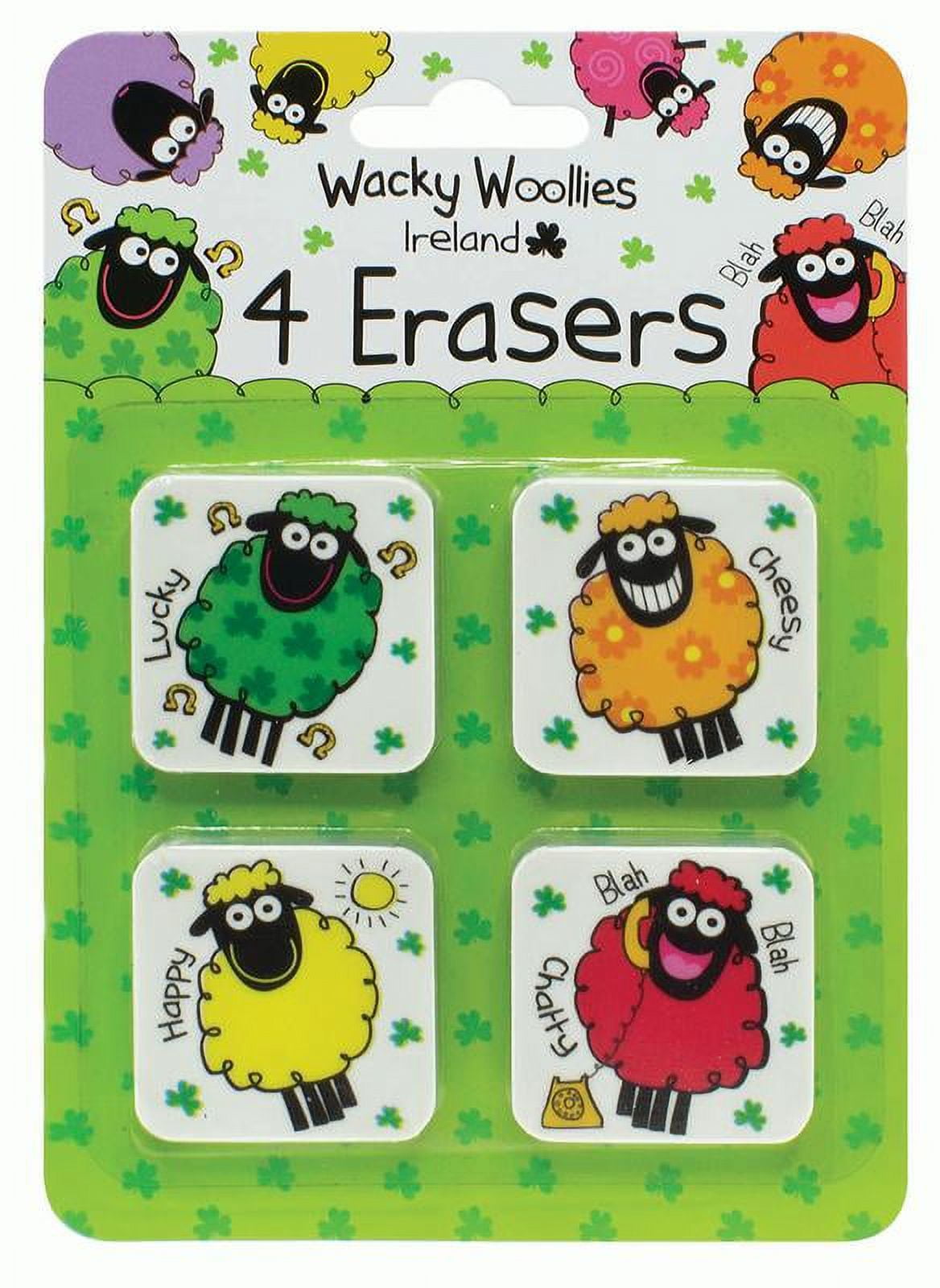 Shamrock Gift Co. Irish Wacky Woollies Collection Erasers - 4 Pack ...