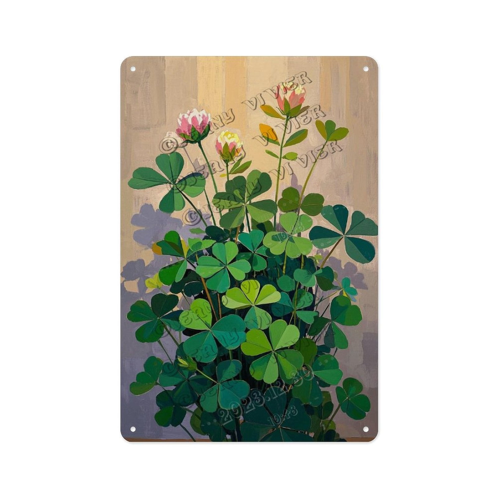 Shamrock Green Luck Tin Sign – 8x12 Inch St. Patrick’s Day Metal Wall ...