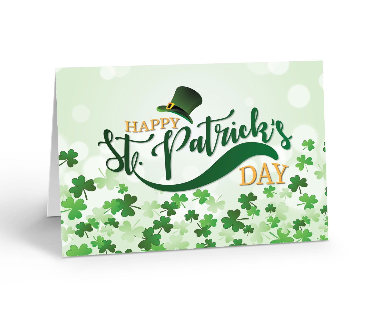 Shamrock Happy St. Patrick's Day Greeting Card - 12 Cards with ...
