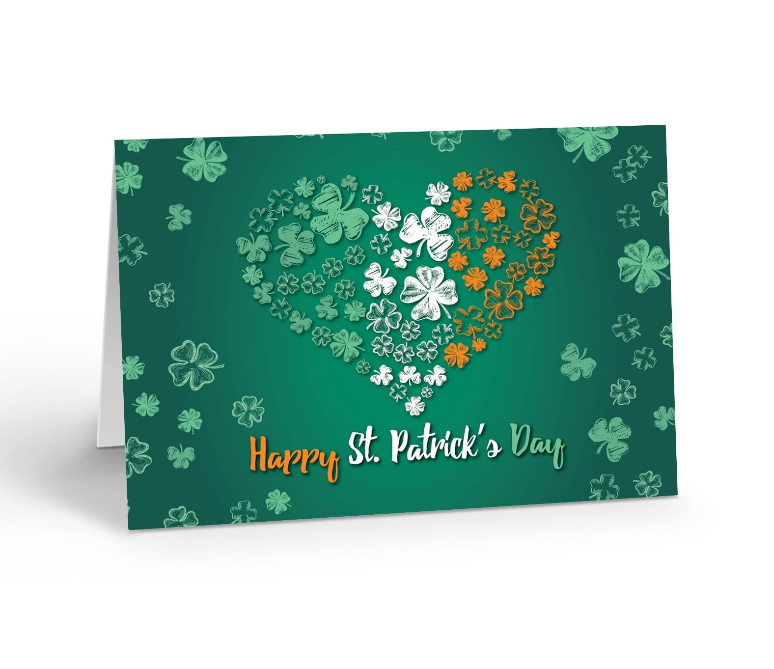 Shamrock Heart Happy St. Patrick's Day Greeting Card - 12 Cards with ...