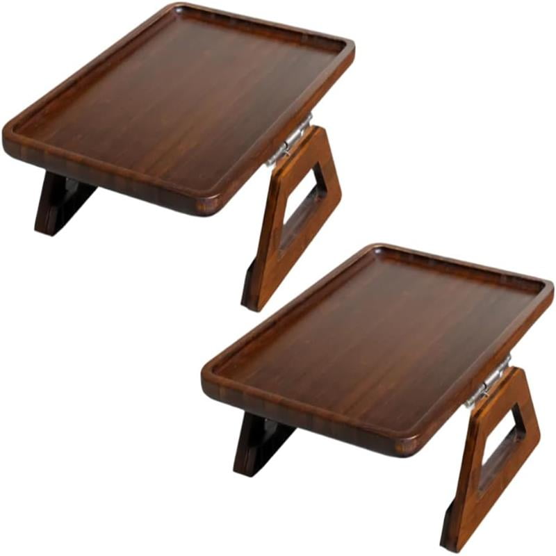 Shamrock Home Bamboo Trayble Couch Arm Table, Clip On Tray Sofa Table ...