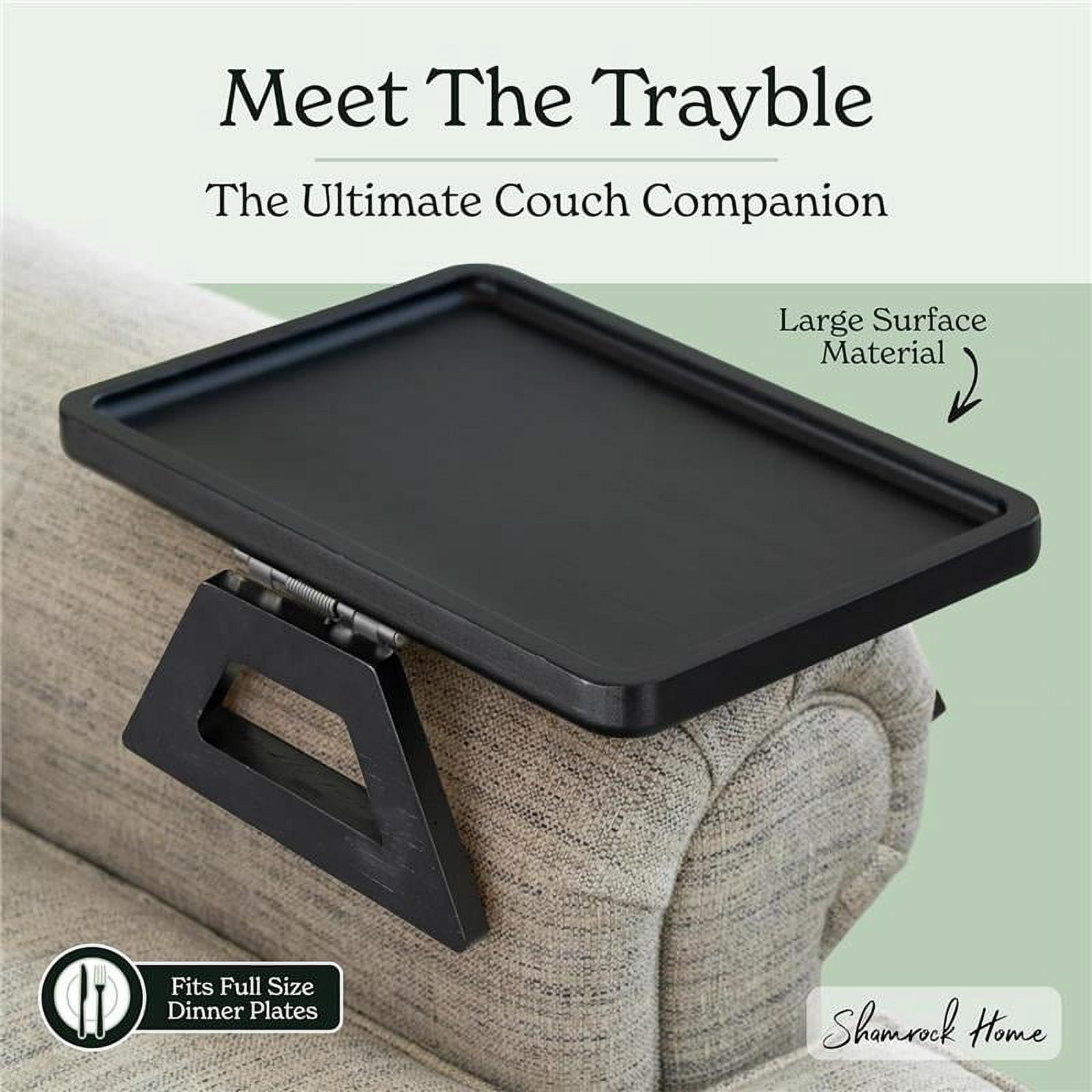 Shamrock Home Bamboo Trayble Couch Arm Table, Clip On Tray Sofa Table ...