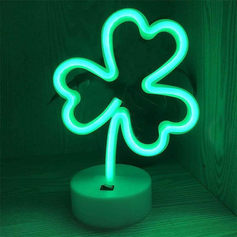 Shamrock Lights Battery Operated Clover LED Neon Signs Light up ...