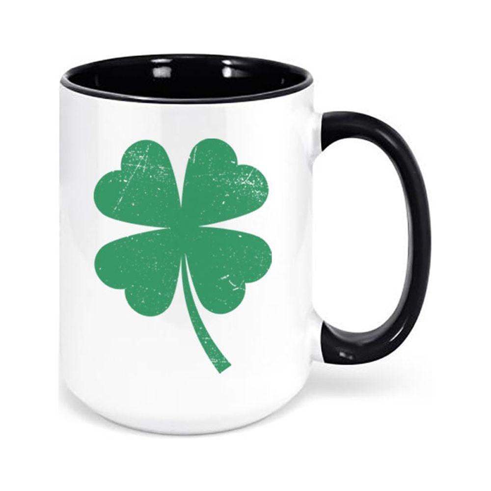 Shamrock Mug, Four Leaf Clover, St. Patricks Day Mug, Clover Coffee Mug ...