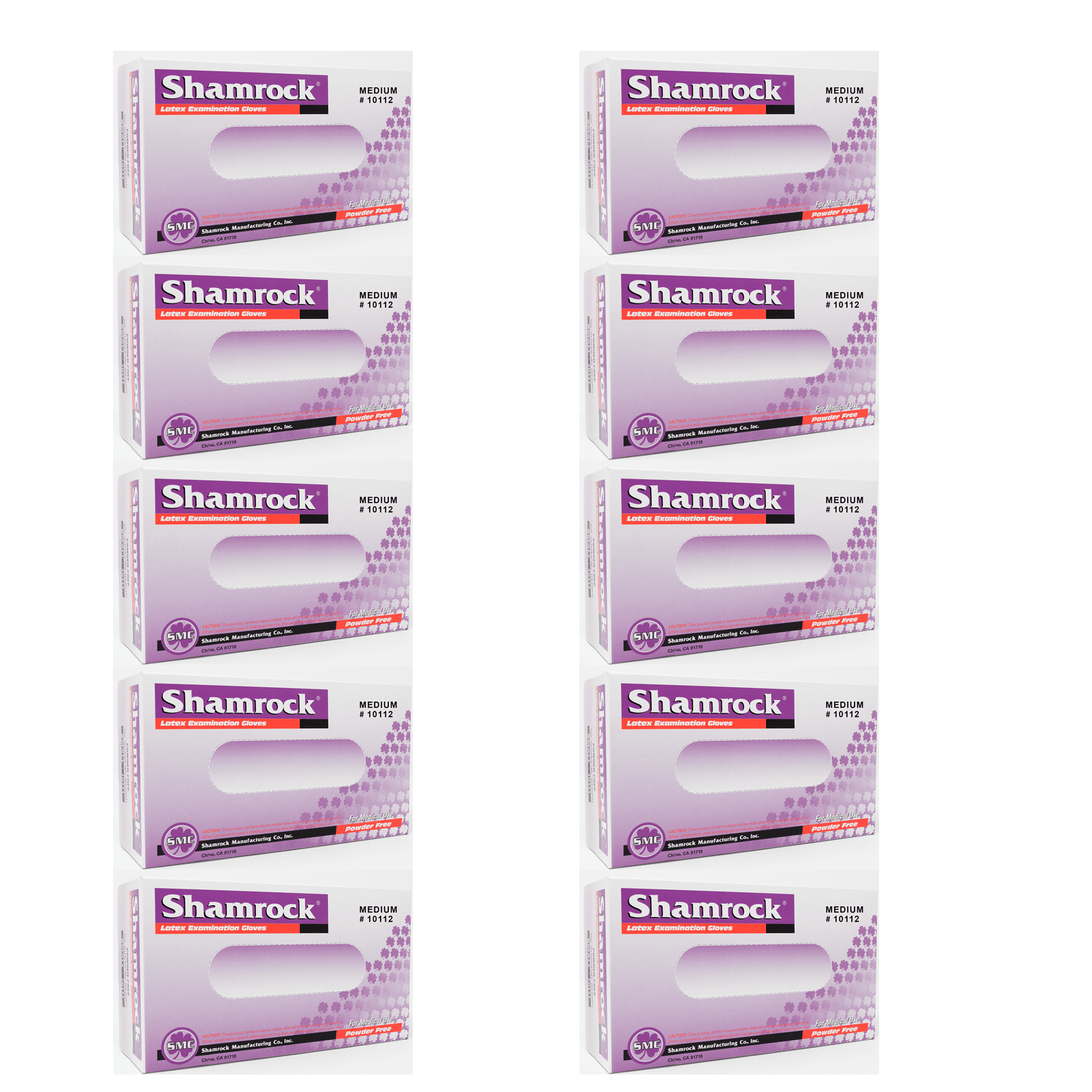 Shamrock Powder Free Textured Latex Examination Gloves - Size Medium ...