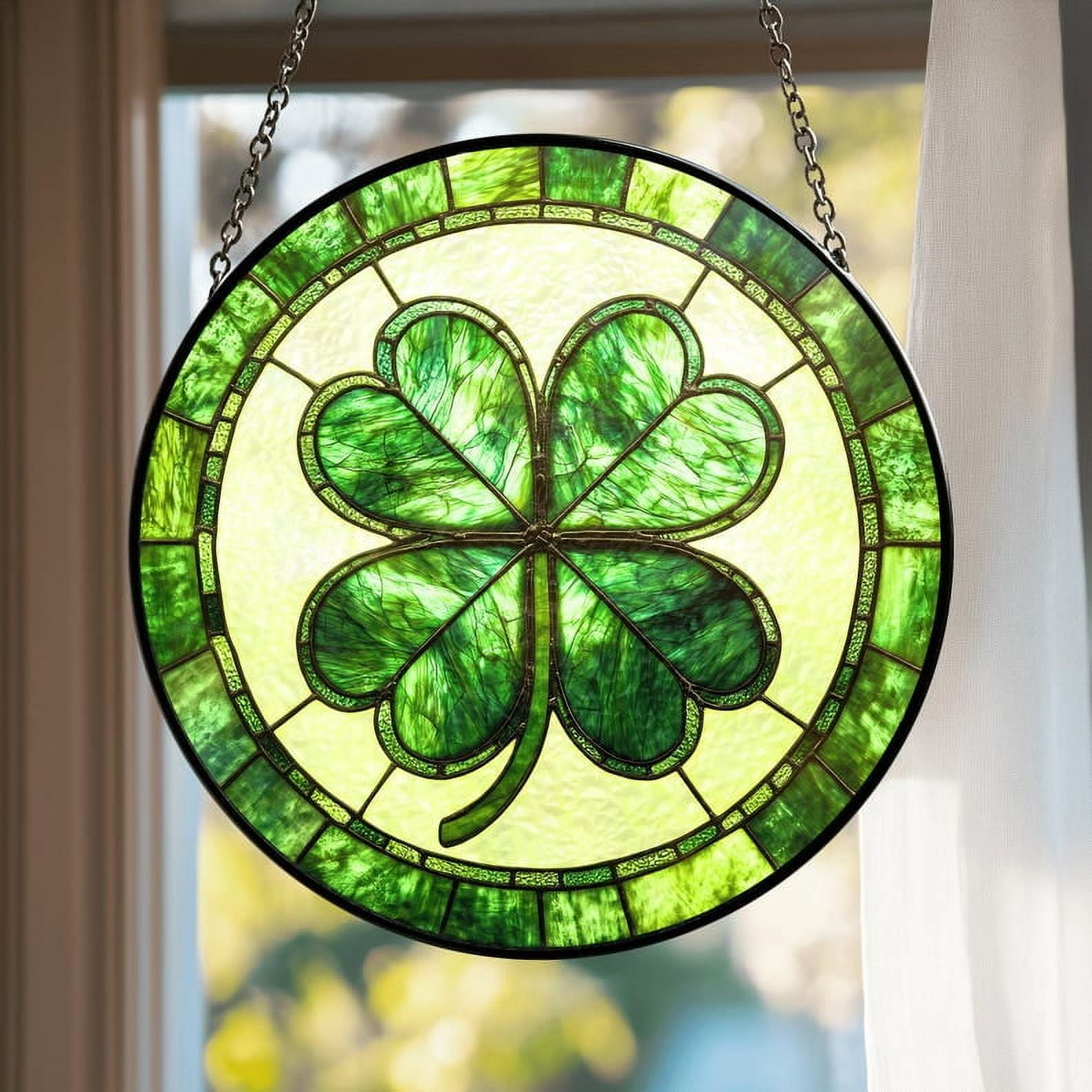 Shamrock Stained Glass Suncatcher, Shamrock Suncatcher, Shamrock Glass ...