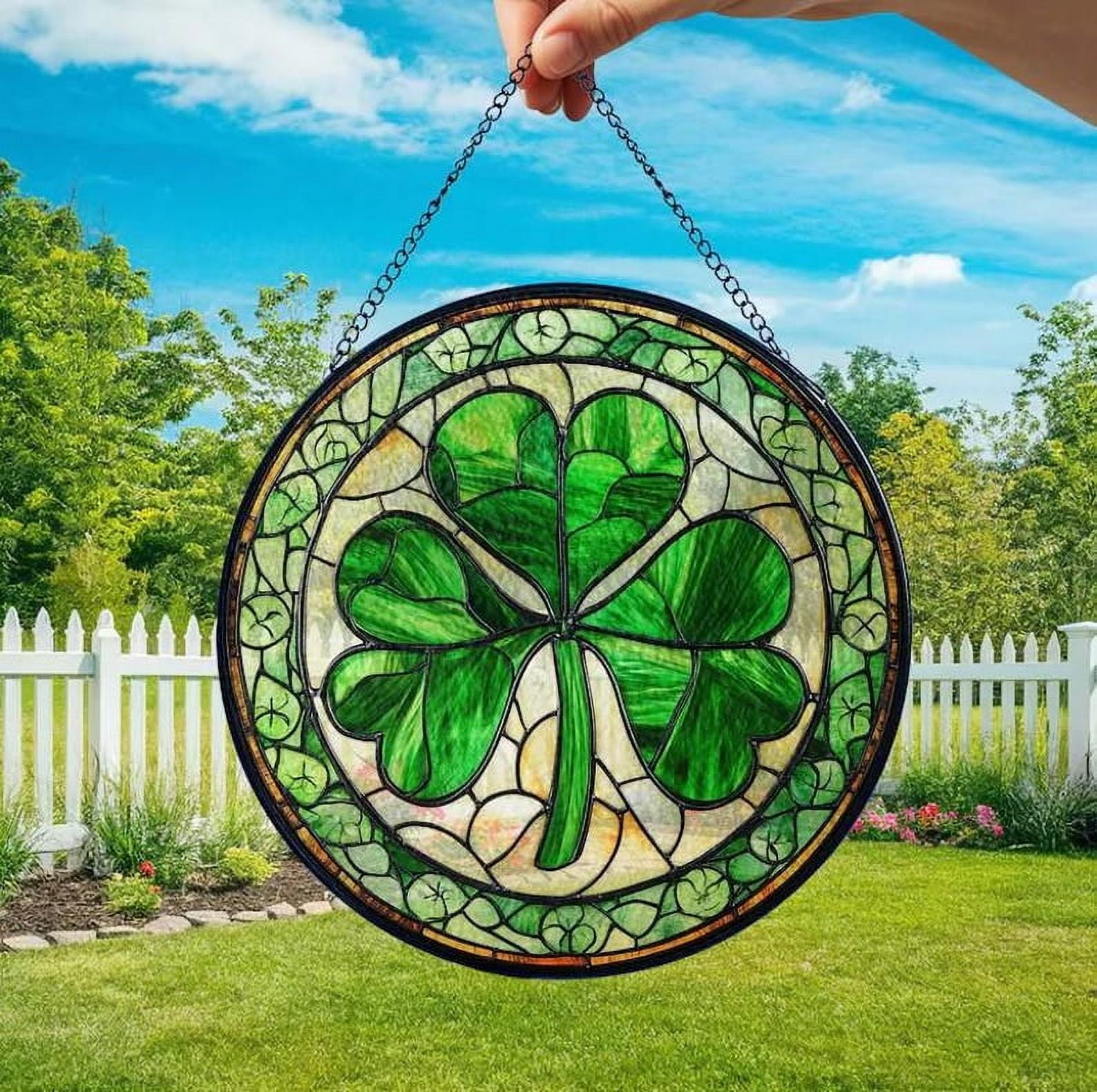Shamrock Stained Glass Suncatcher, Shamrock Suncatcher, St. Patrick's ...