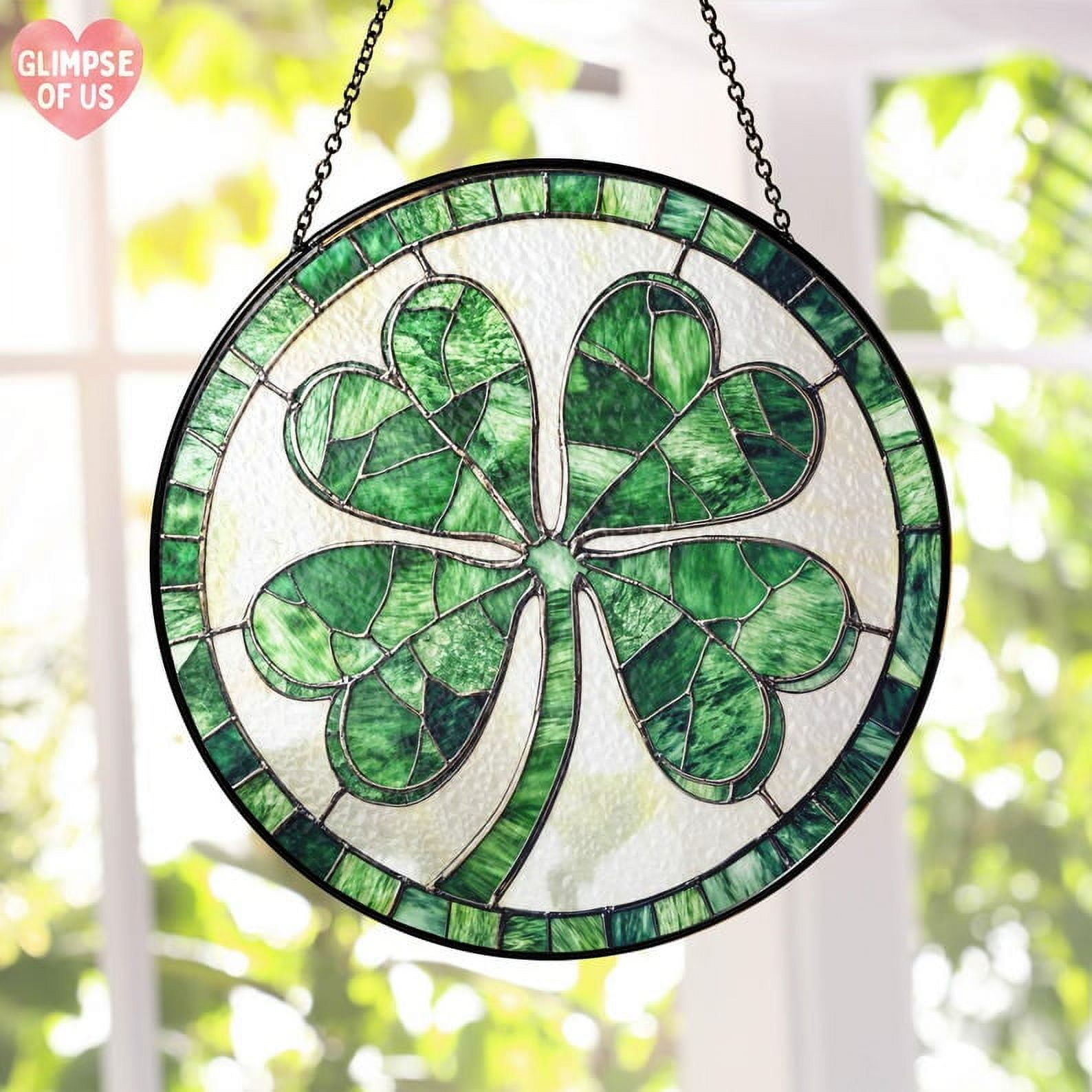 Shamrock Stained Glass Suncatcher, Shamrock Window Hanging, St. Patrick ...
