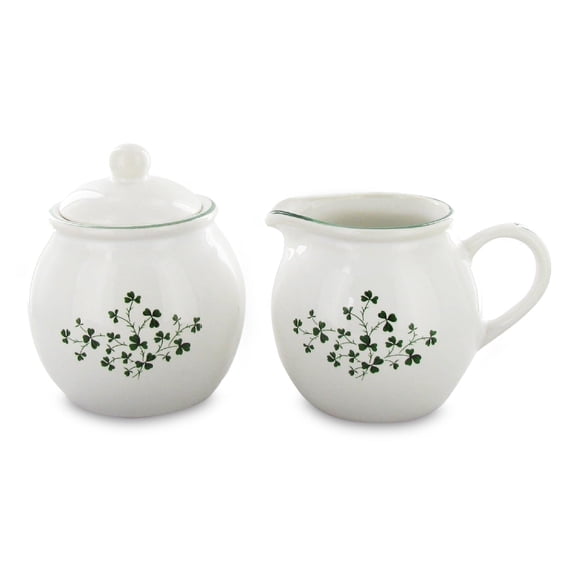 Shamrock Sugar and Creamer Set | Ceramic Tea Set Accessory with Irish ...