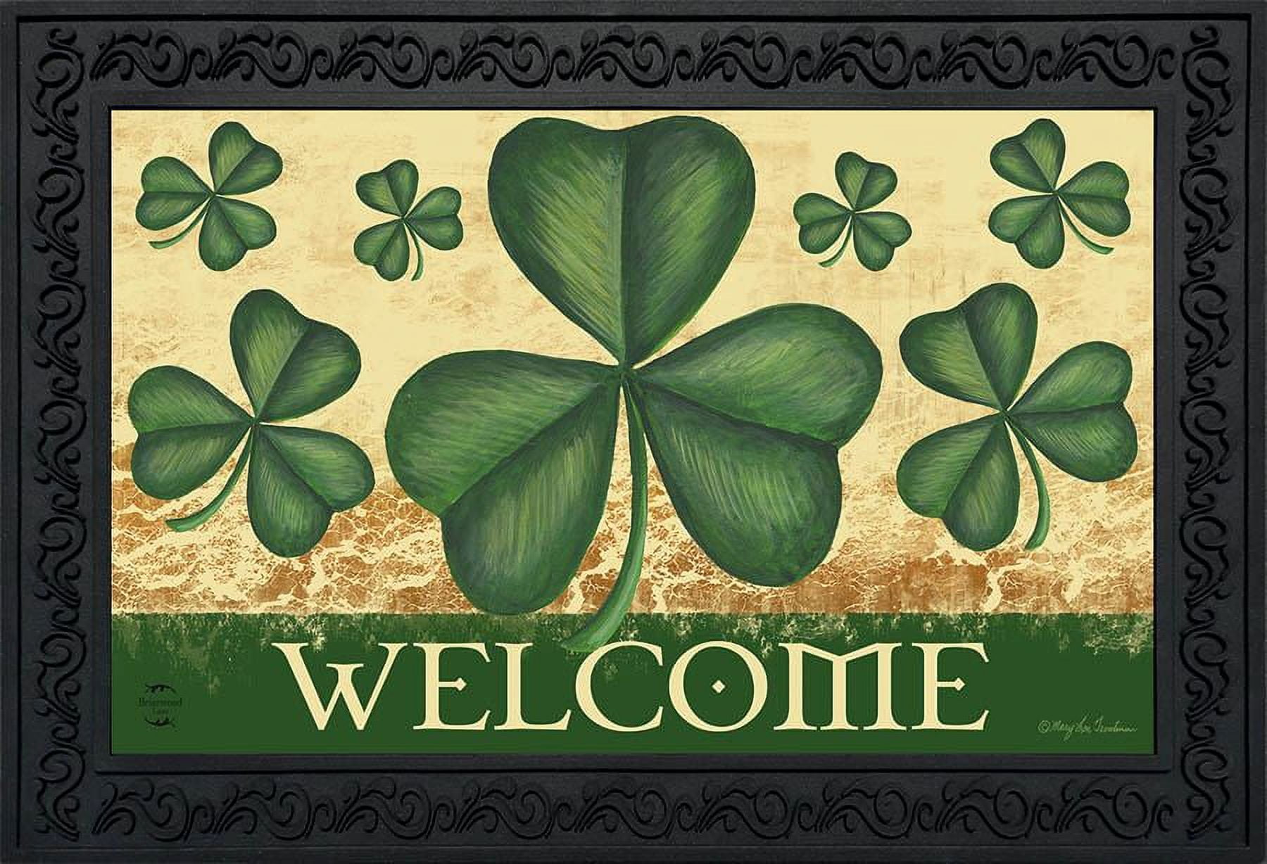 Shamrock Welcome St. Patrick's Day Doormat indoor Outdoor 18" x 30 ...
