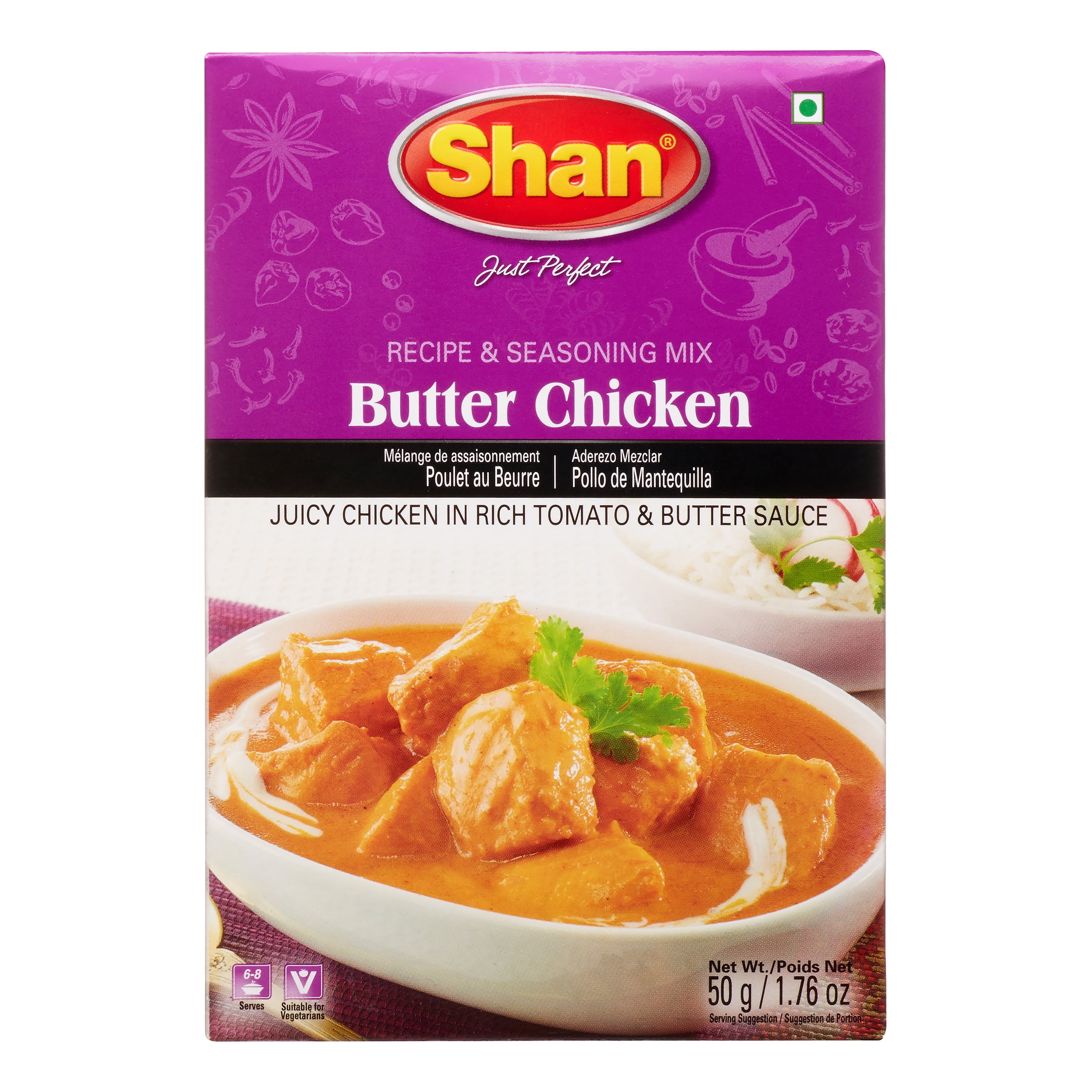 Shan, Butter Chicken, 50 g, Seasoning Mix for 6-8 Servings - Walmart.com
