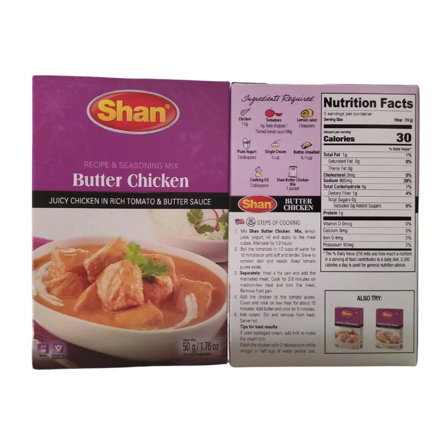 Shan Butter Chicken Seasoning Mix, 50g, Pack of 6 - Walmart.com