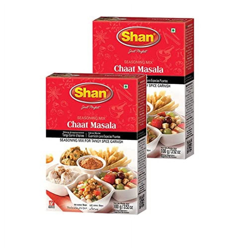 Shan - Chaat Masala Seasoning Mix (100g) - Spice Packets for Tangy and ...