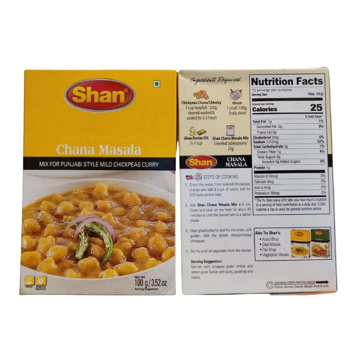 Shan Chana Masala Recipe And Seasoning Mix 100g (Pack of 3) - Walmart.com