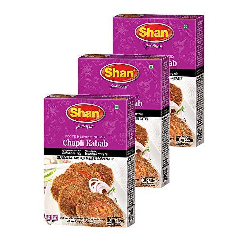 Shan Chapli Kabab Recipe and Seasoning Mix 3.52 oz (100g) - Spice ...
