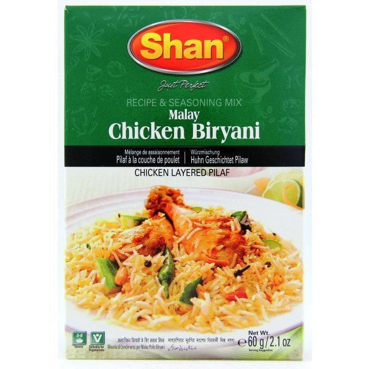 Shan Malay Chicken Biryani Recipe and Seasoning Mix 60g (Pack of 5 ...