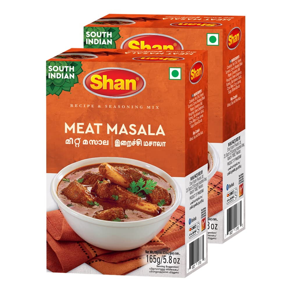 Shan Meat Masala Recipe & Seasoning Mix 165g (5.78oz) Pack of 2 ...