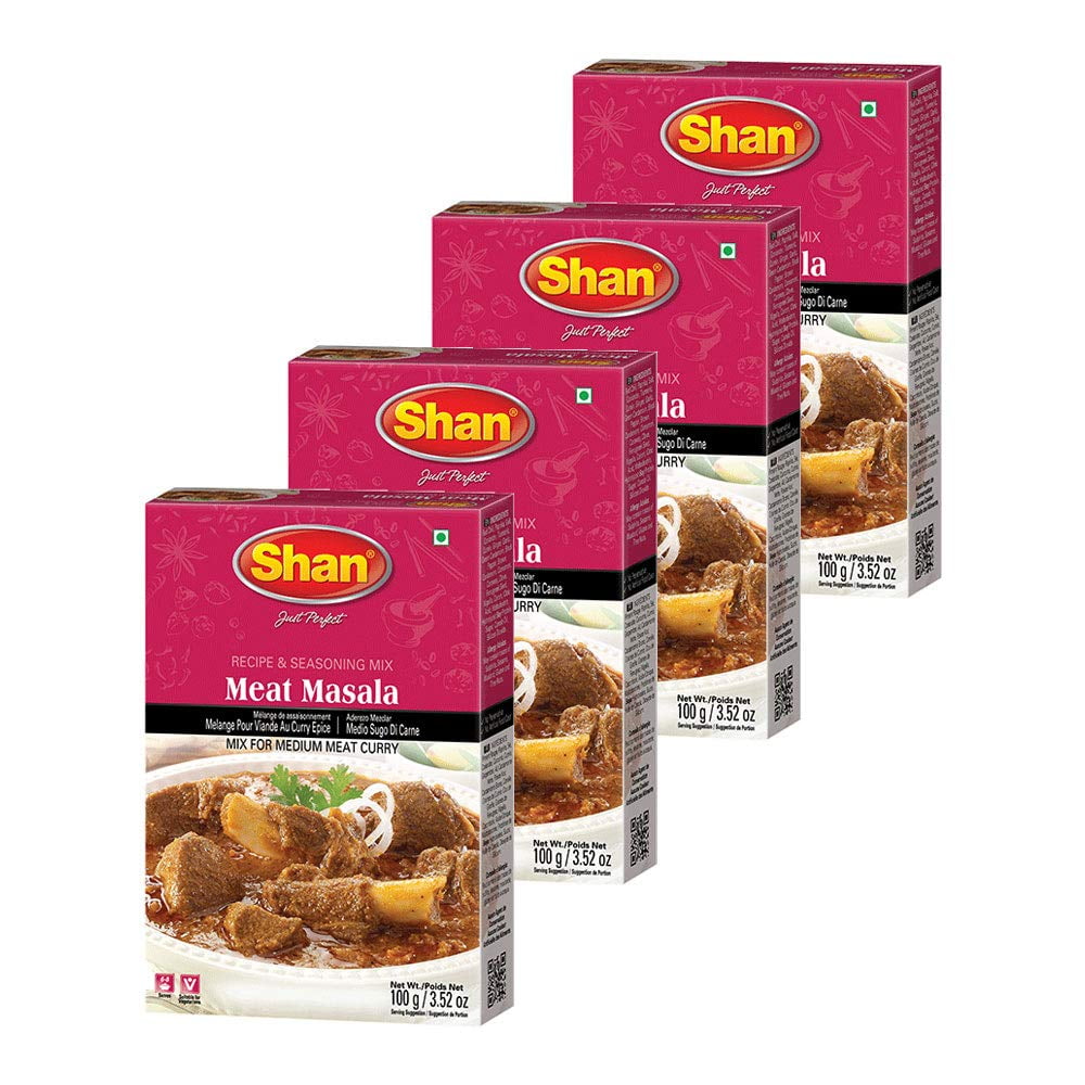 Shan - Meat Masala Recipe and Seasoning Mix 3.52 oz, 100g (4 Pack ...
