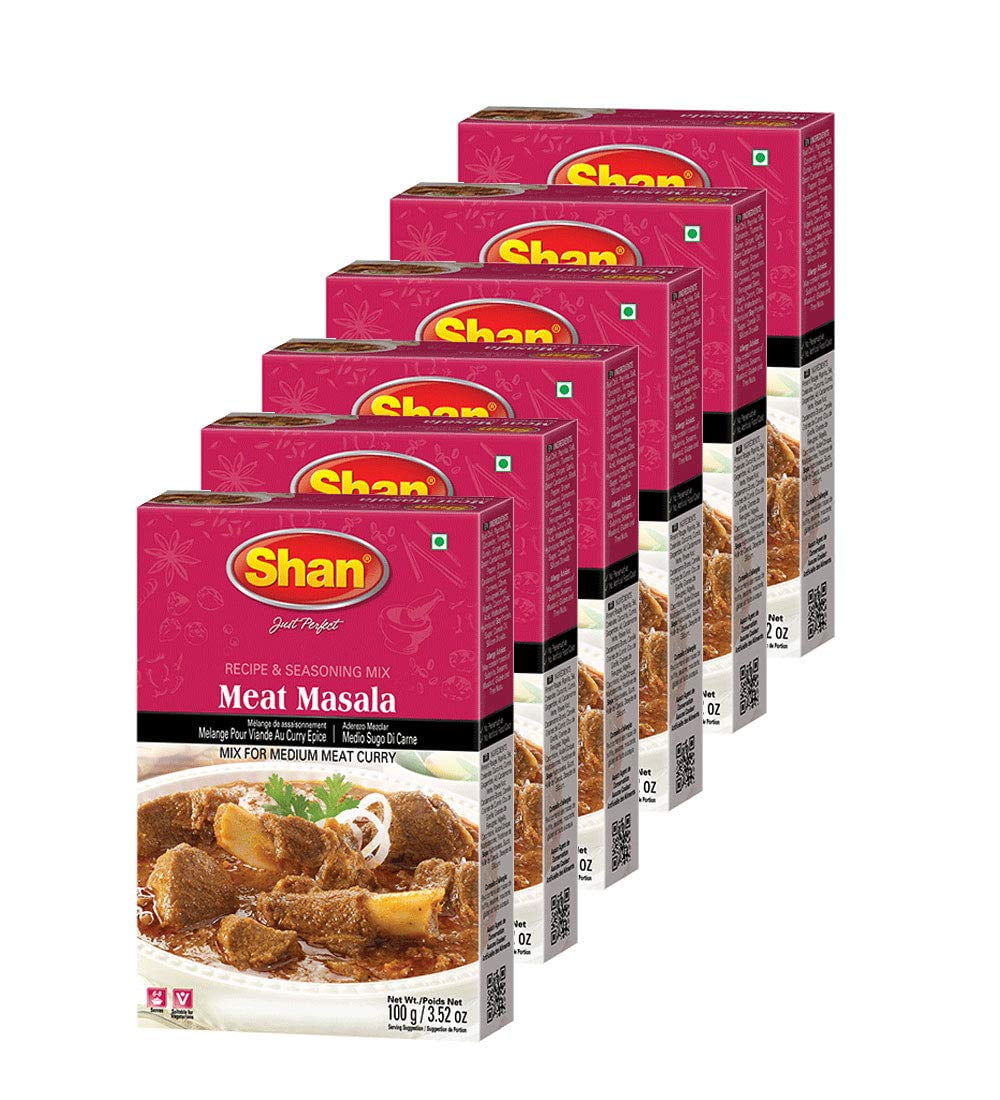 Shan - Meat Masala Seasoning Mix (100g) - Spice Packets for Medium Meat ...