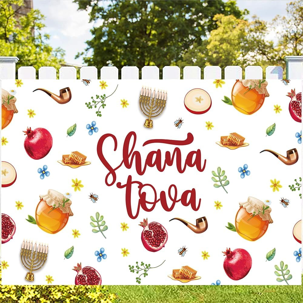 Shana Tova Backdrop Banner, Rosh Hashanah Backdrop Photography ...
