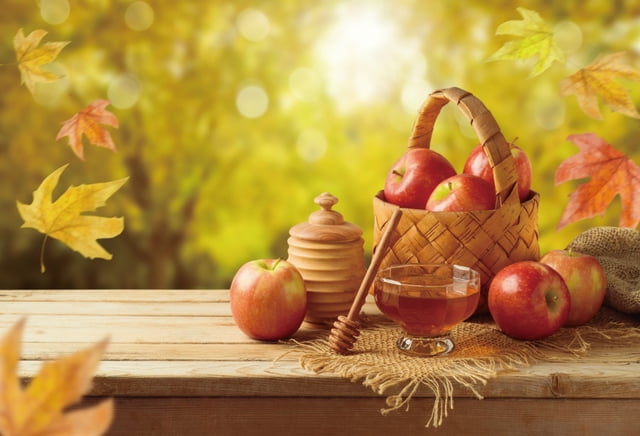 Shana Tova Happy Rosh Hashanah Backdrop Delicious Food Jewish New Year ...