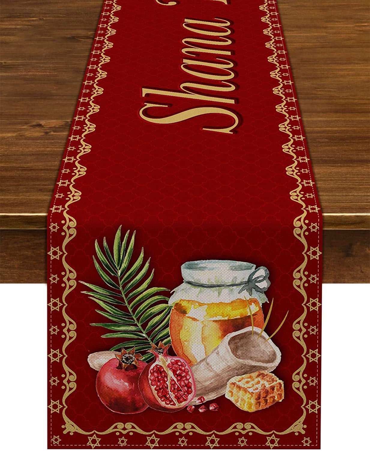 Shana Tova Linen Table Runners Jewish New Year Party Supply Rosh ...
