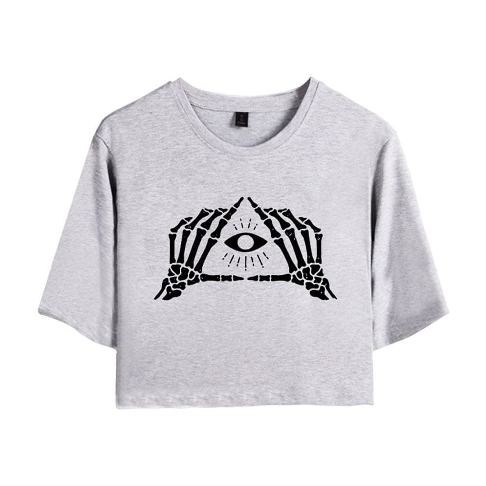 Shane Dawson Merch Skeleton All Seeing Eye Crop Top Midriff-Baring T ...