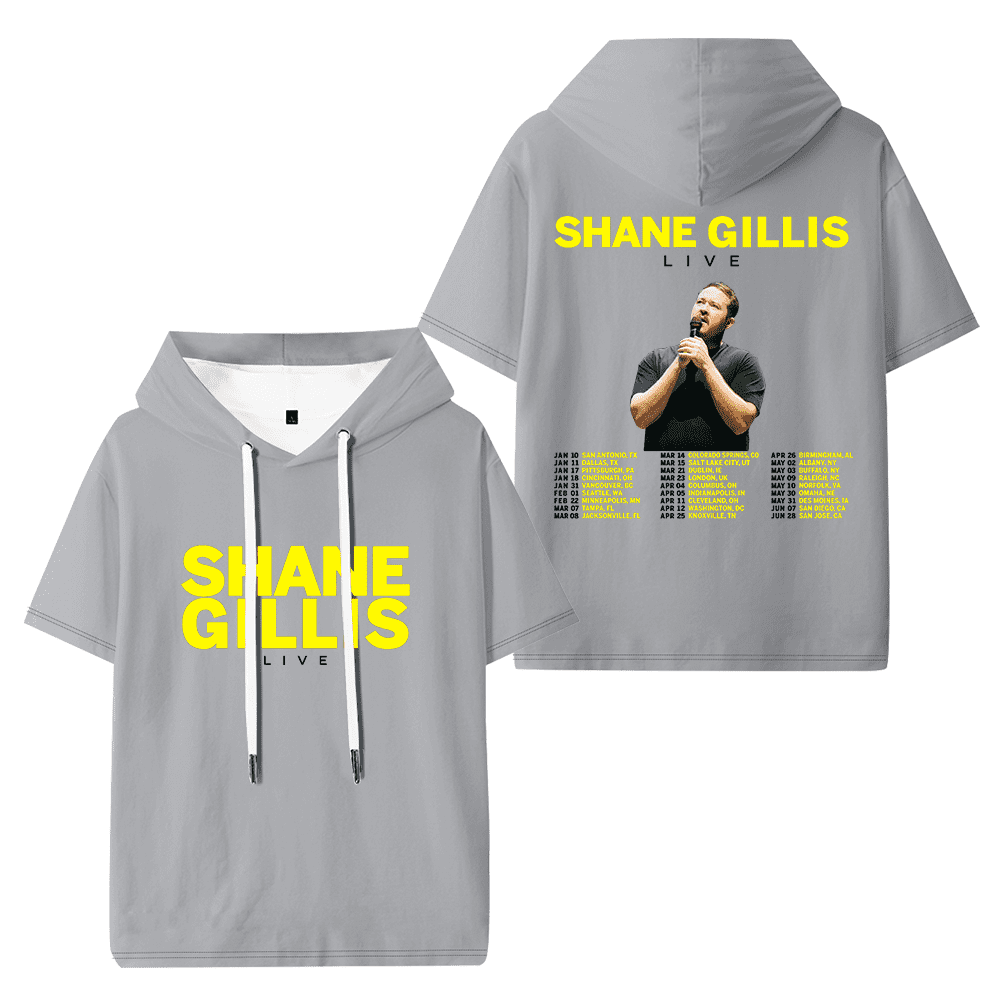Shane Gillis Live 2025 Hooded T-shirt Women Men Fashion Short Sleeve ...