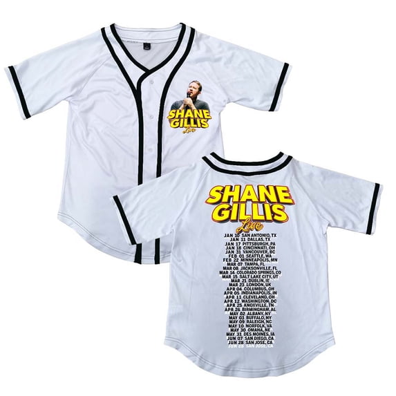 Shane Gillis Live 2025 Tour Merch Button V-Neck Shirt Women Men Short ...