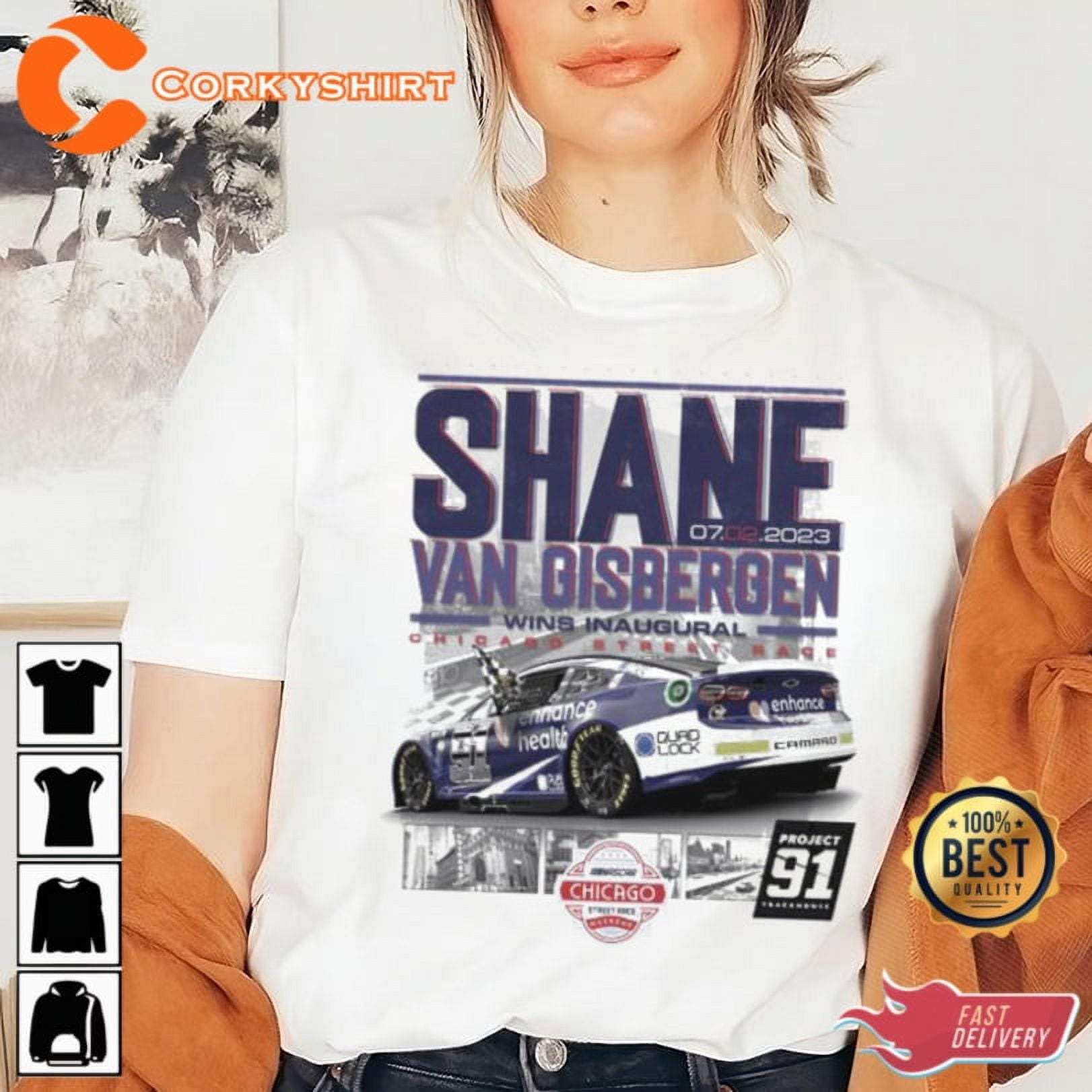 Shane Van Gisbergen Wins Inaugural Chicago Street Race T-shirt ...
