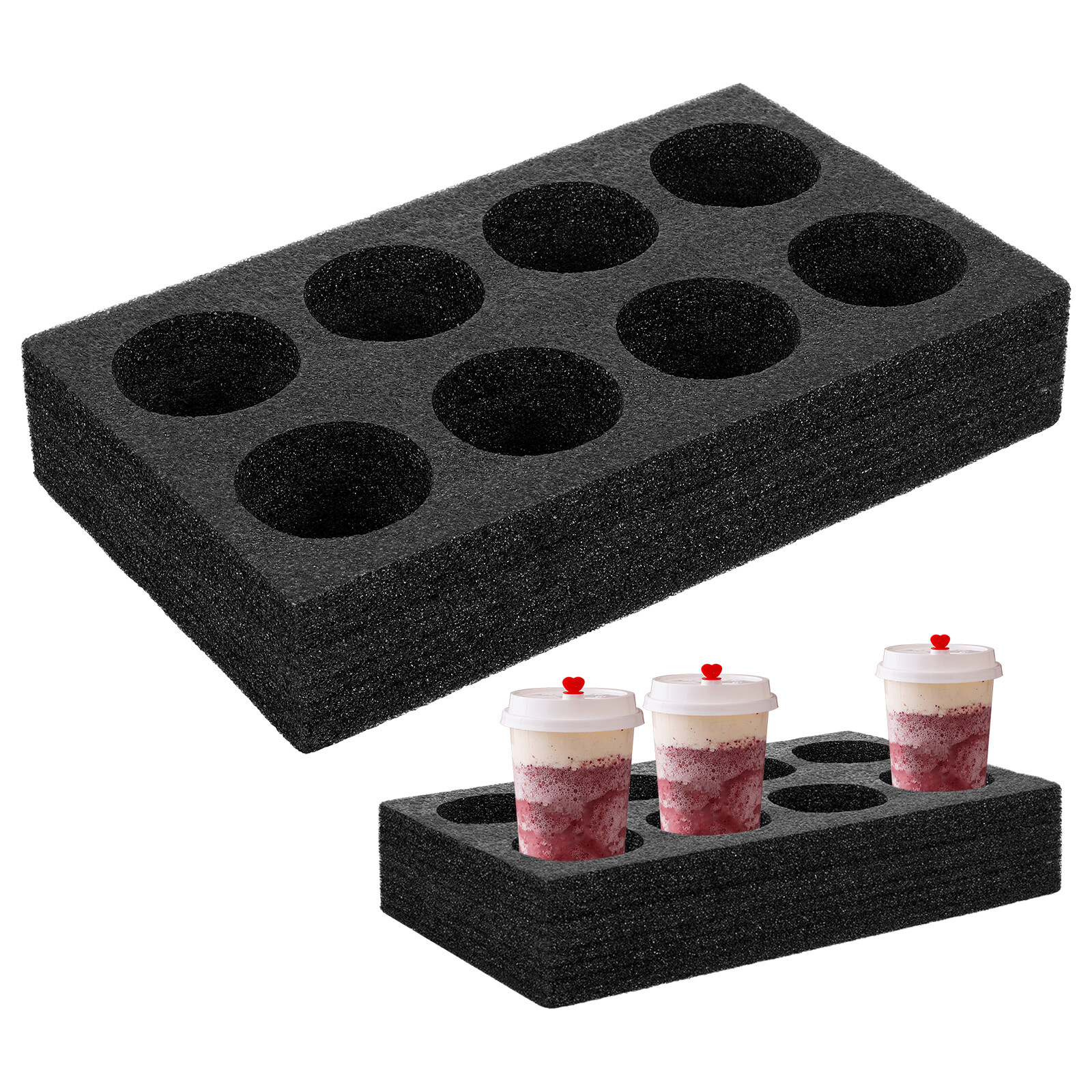 Shangfeng Takeout Cup Tray,Beverage Take Out Fixing Tray Pearl Cotton Cup Holder Drinks Packing ...