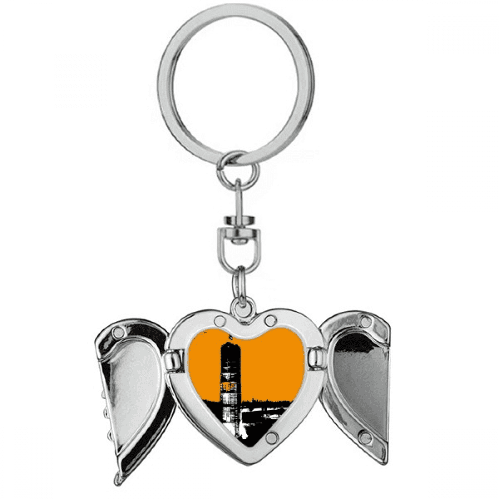 Shanghai Jinmao Tower China Famous Heart Angel Wing Key Chain Holder ...