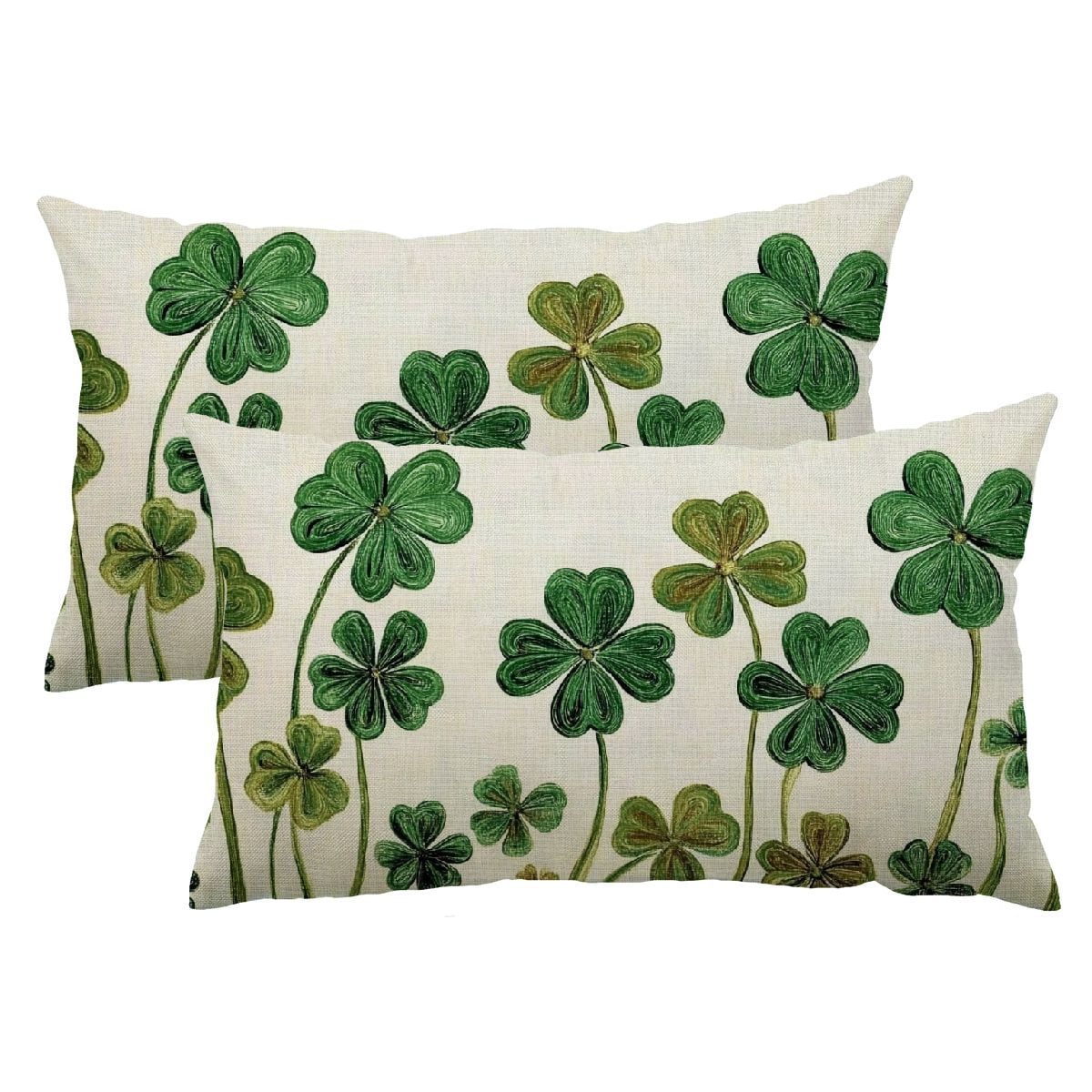 Shangniulu 12x20 Inch Set of 2 St Patricks Day Shamrock Clovers Decor Farmhouse Holiday Spring ...