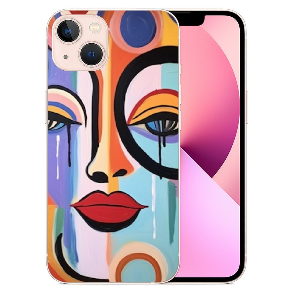 Shangniulu Abstract Colorful Art Case Indie Aesthetic Abstract Face ...
