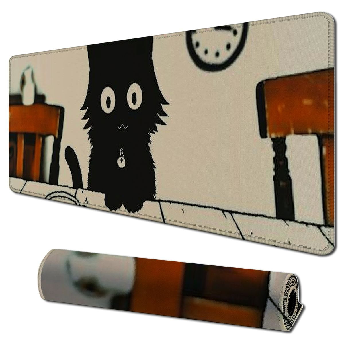 Shangniulu Aesthetic Beige White Anime Desk Mat Mouse Pad Cute Kawaii ...